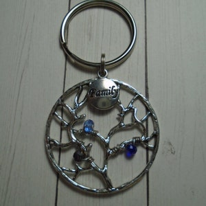 Family Tree Birthstone Key Chain With Family Charm - Etsy
