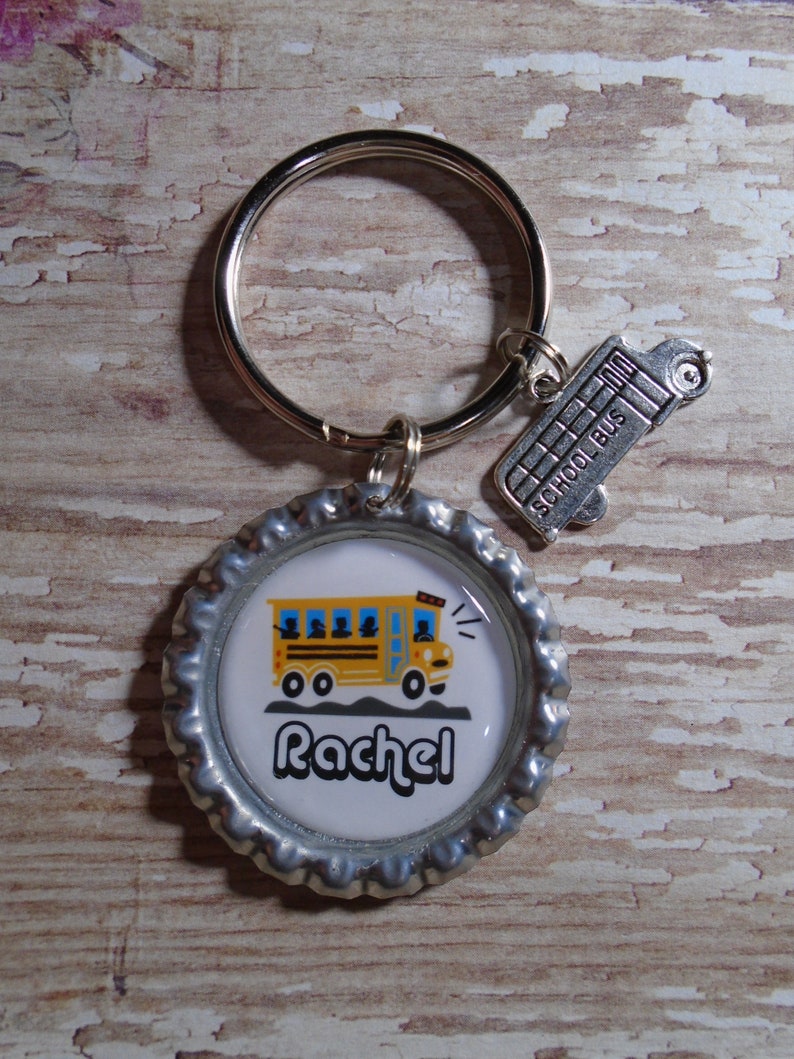 Personalized Bus Driver key chain with charm | Etsy