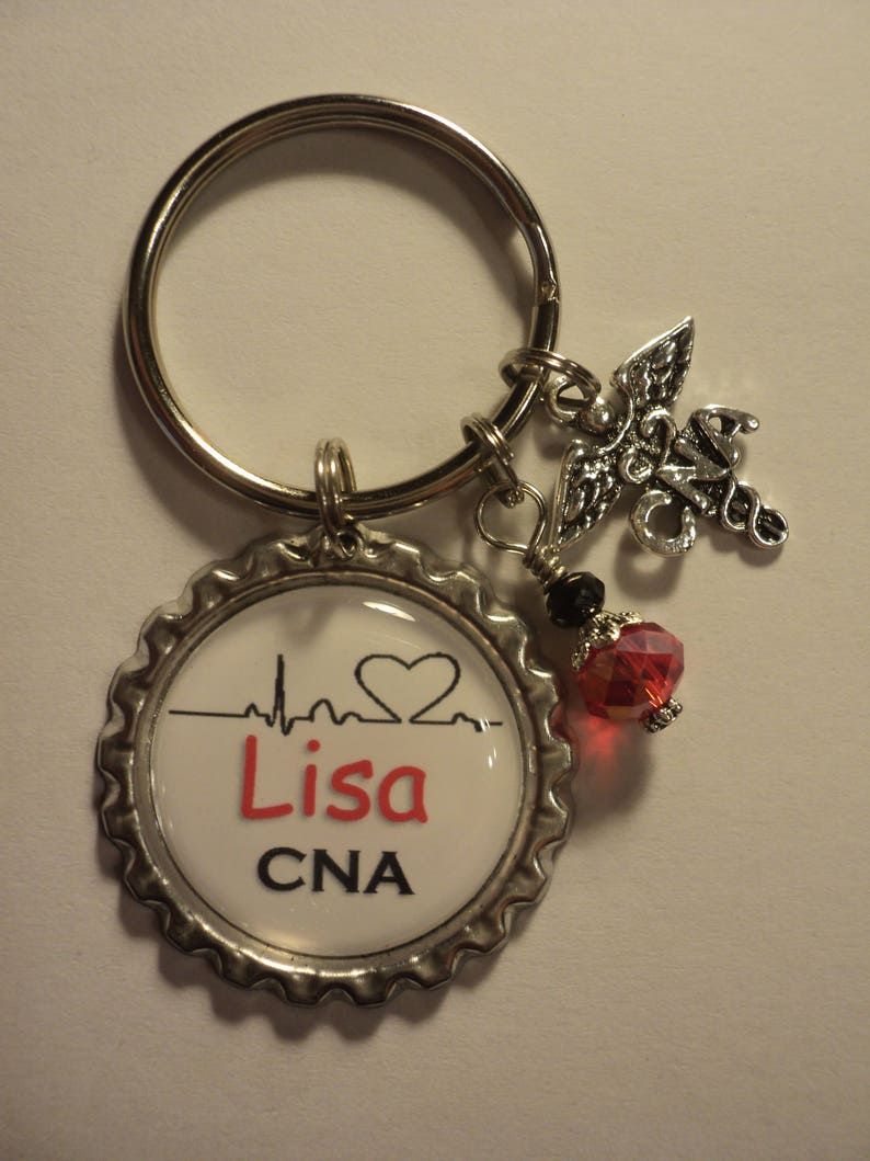 Personalized Nurse key chain with charms | Etsy