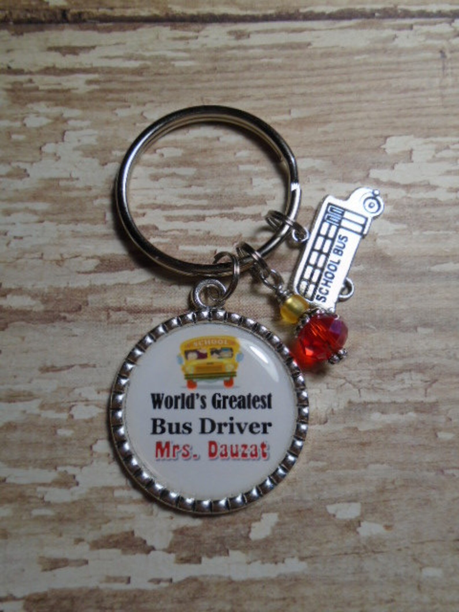 Personalized Bus Driver Key Chain With Charms | Etsy