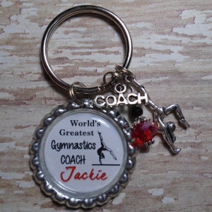 Personalized Gymnastics Coach Key Chain With Charms - Etsy