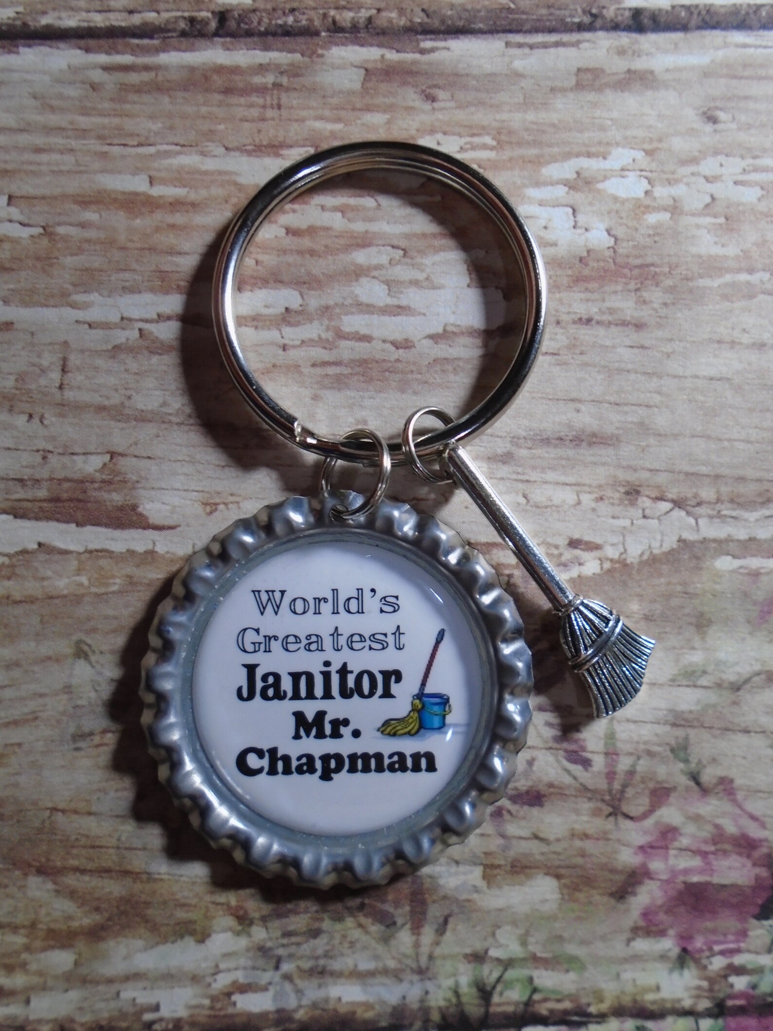 World's Greatest Custodian/janitor Key Chain With Charms | Etsy
