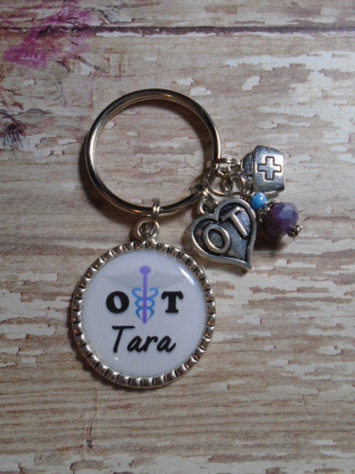 Personalized Therapist Key Chain With Charms PT OT RT (occupational ...