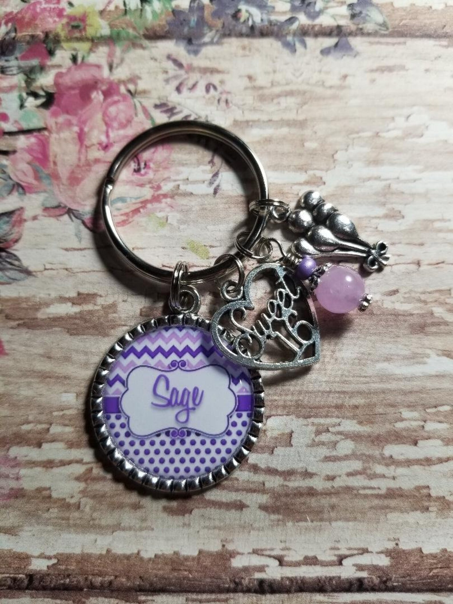 Sweet 16 Personalized Key Chain With Charms - Etsy