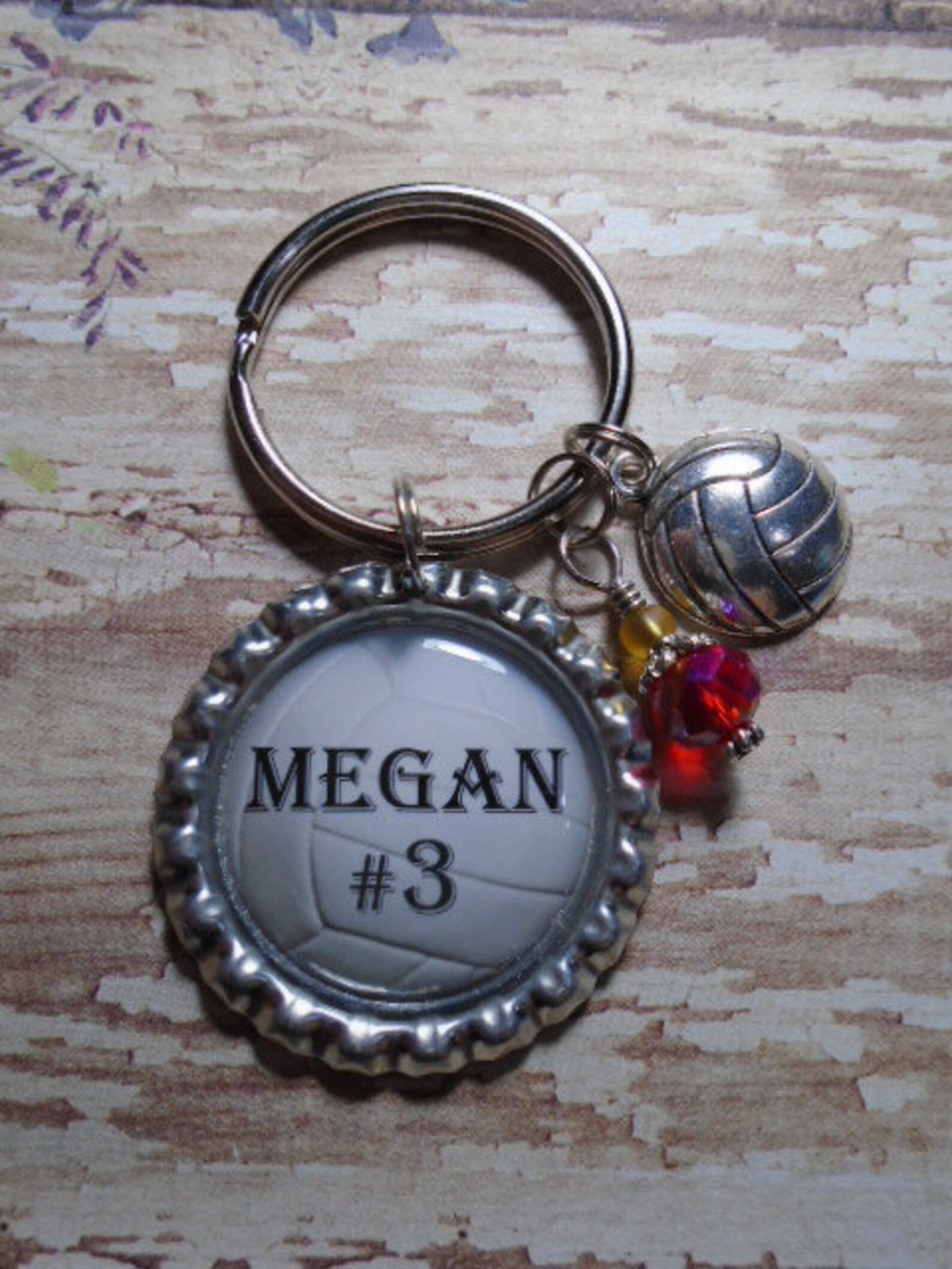 Personalized Volleyball Key Chain With Charms - Etsy