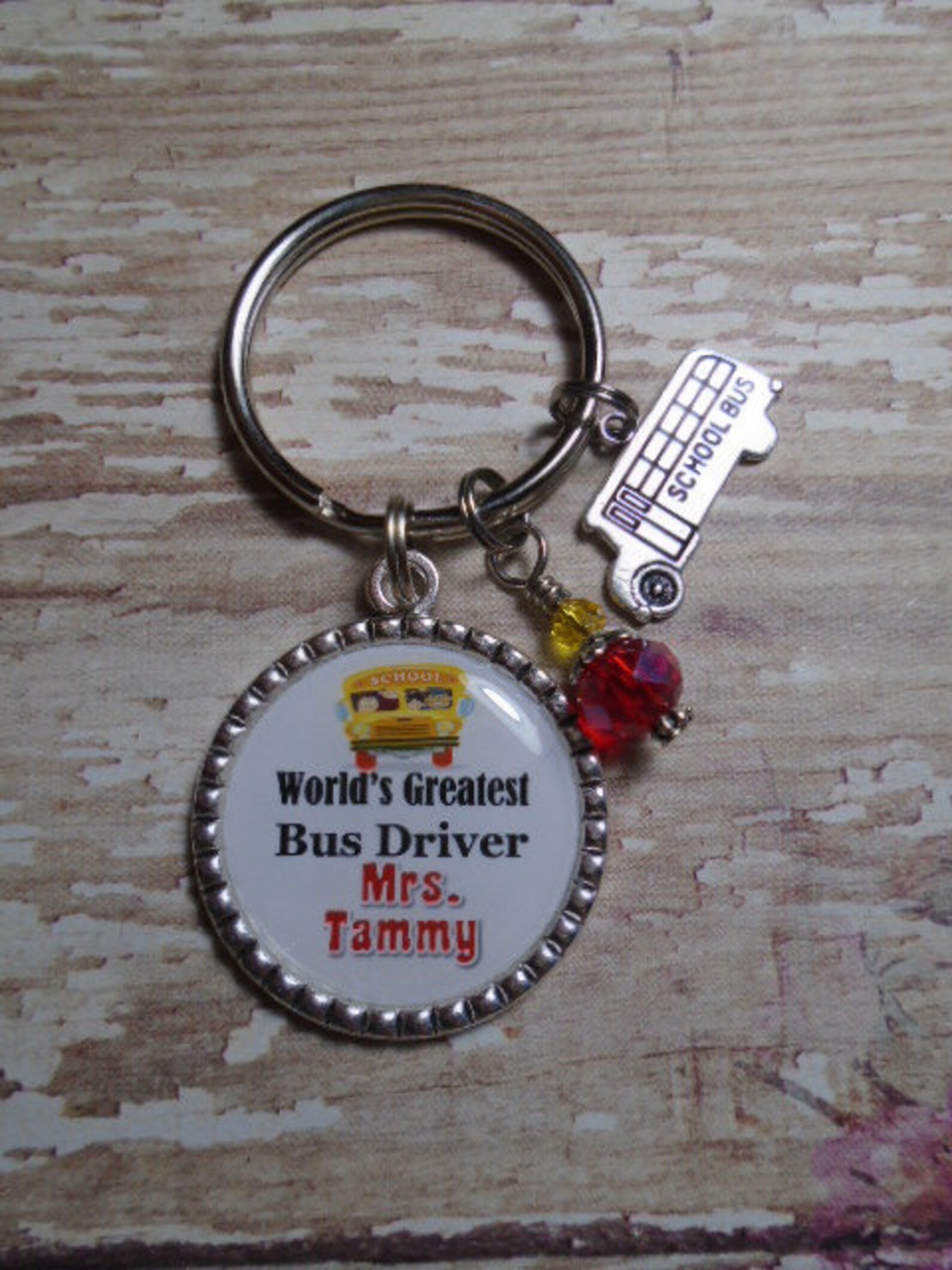 Personalized Bus Driver Key Chain With Charms | Etsy