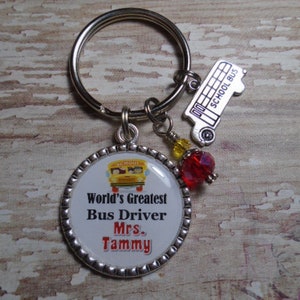 Personalized Bus Driver Key Chain With Charms - Etsy