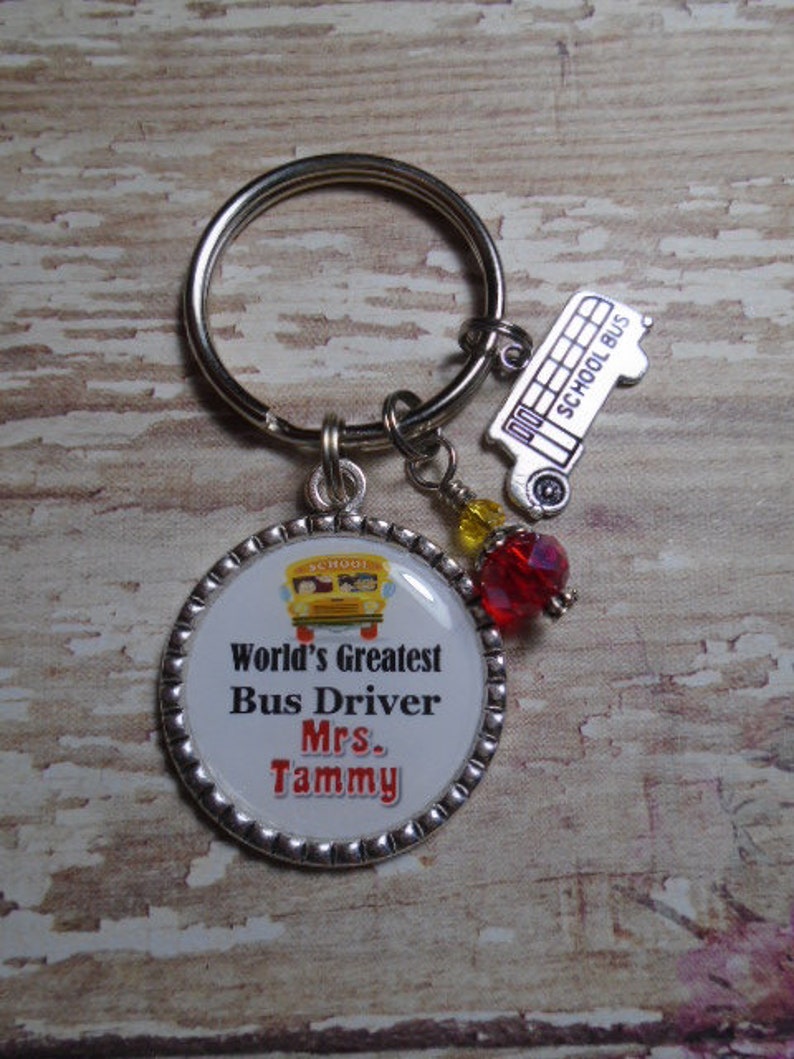 Personalized Bus Driver Key Chain With Charms | Etsy