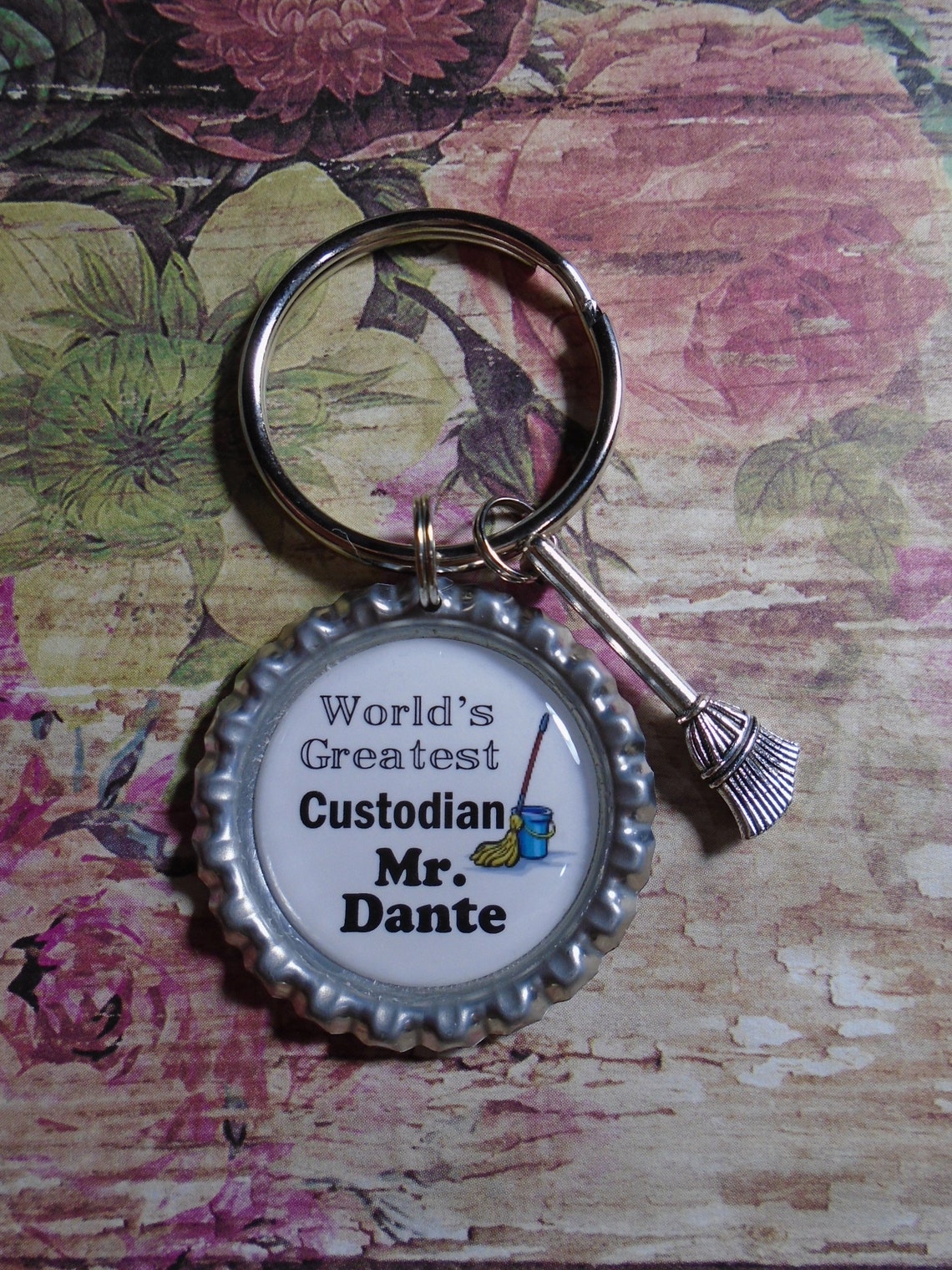 World's Greatest Custodian/janitor Key Chain With Charms | Etsy