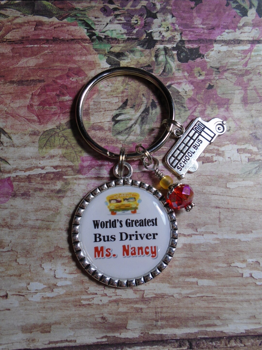 Personalized Bus Driver Key Chain With Charms - Etsy