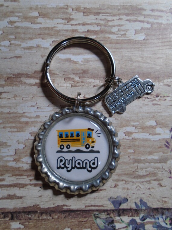 Personalized Bus Driver key chain with charm | Etsy