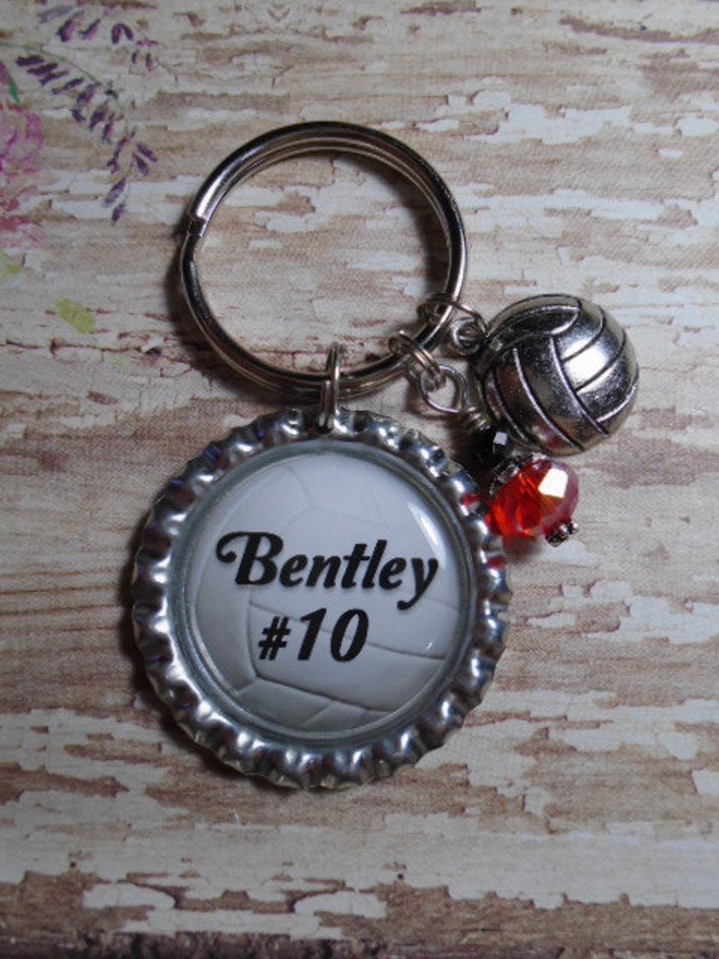 Personalized Volleyball Key Chain With Charms - Etsy