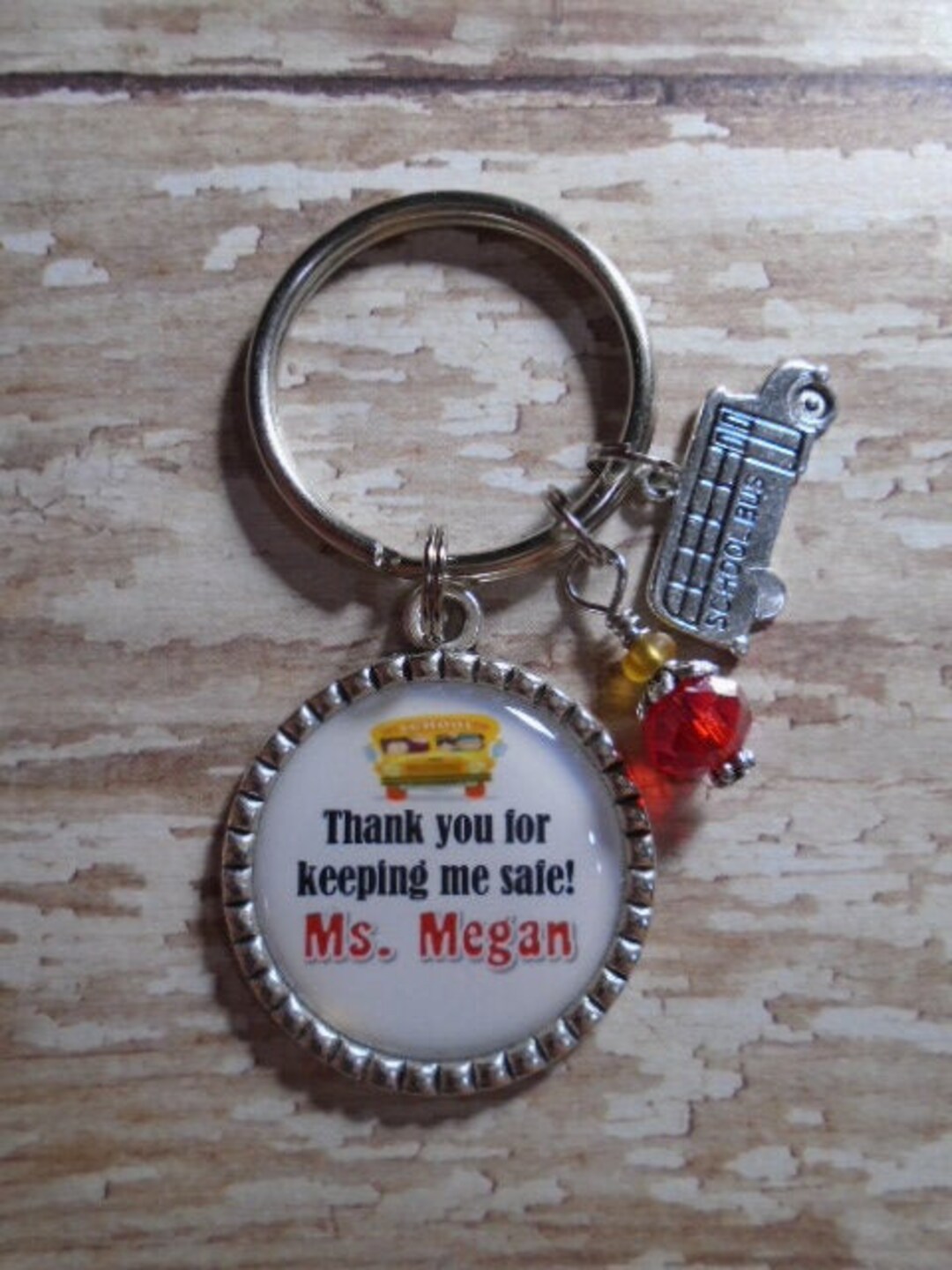 Personalized Bus Driver Key Chain With Charms - Etsy