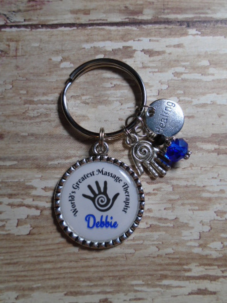 Personalized World's Greatest Massage Therapist Key Chain With Charms ...