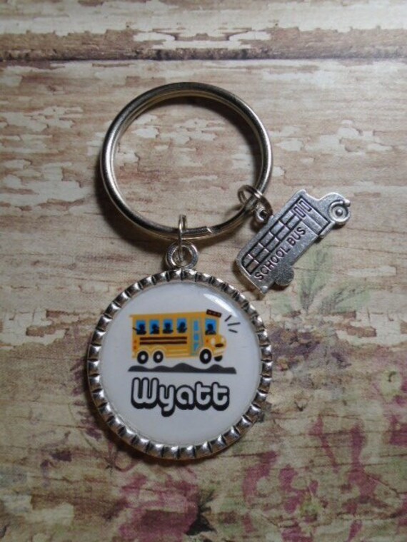 Personalized Bus Driver Key Chain With Charm | Etsy