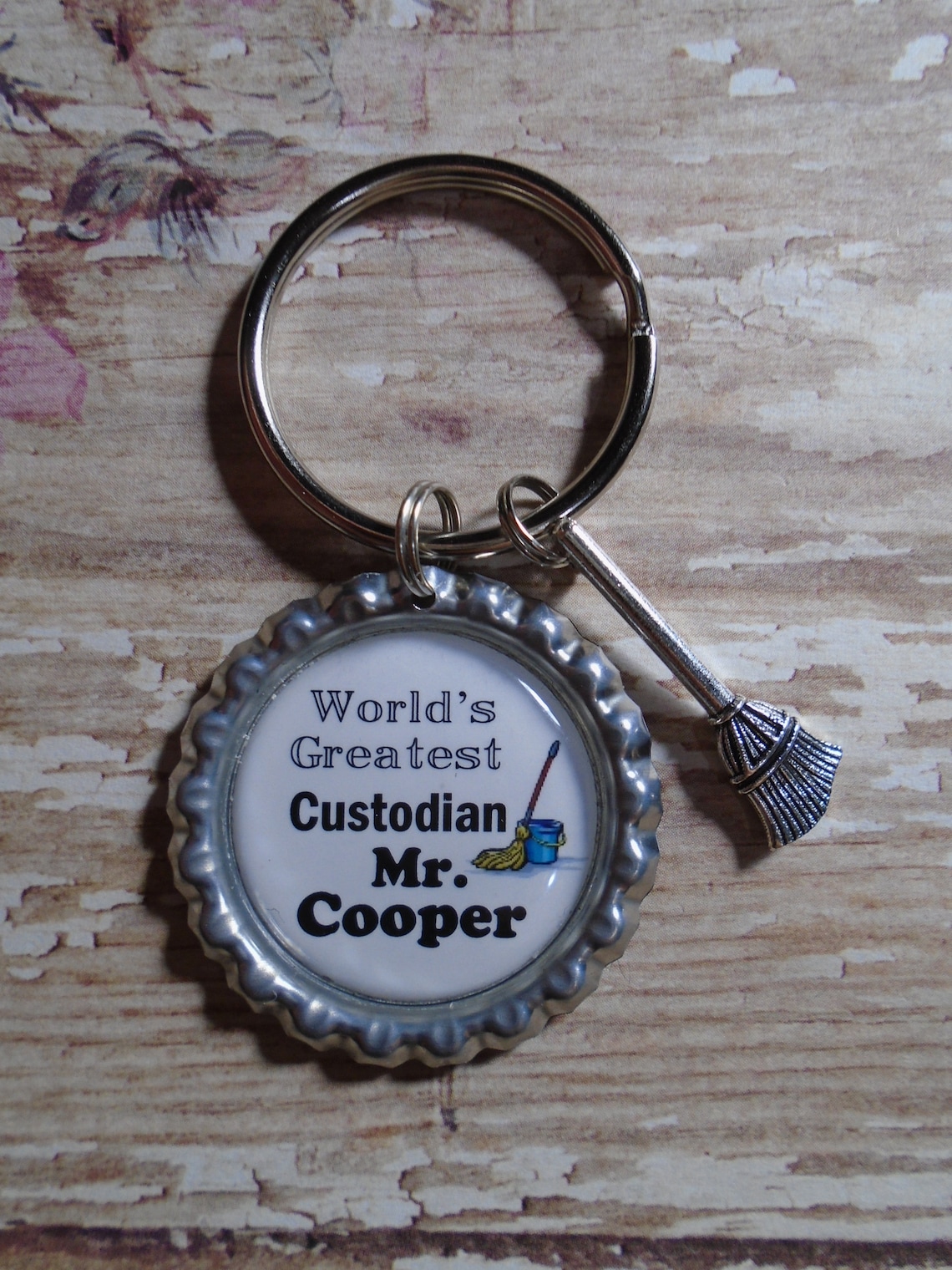 World's Greatest Custodian/janitor Key Chain With Charms | Etsy