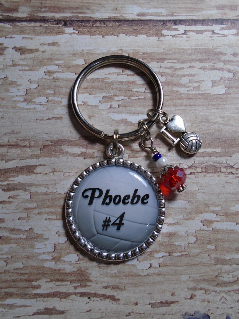 Personalized Volleyball Key Chain With Charms - Etsy