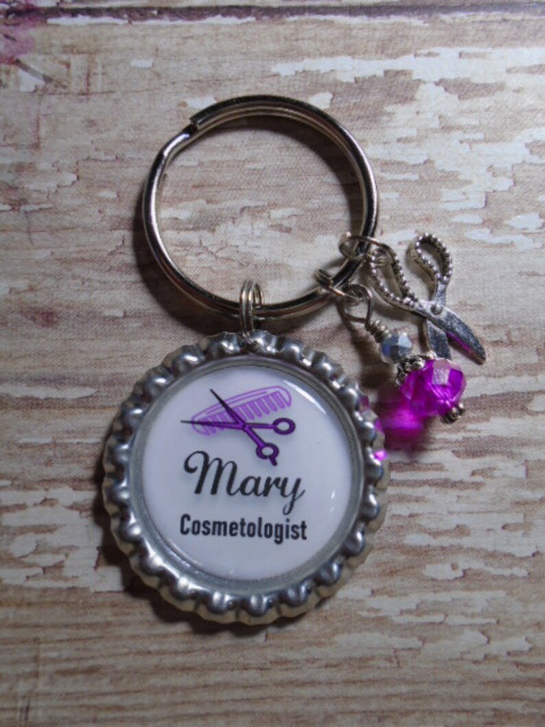 Personalized Cosmetologist/Hair Stylist key chain with charms | Etsy