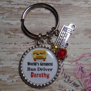 Personalized Bus Driver Key Chain With Charms - Etsy