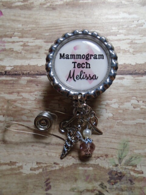 Personalized Mammogram Tech Badge Reel With Charms - Etsy UK