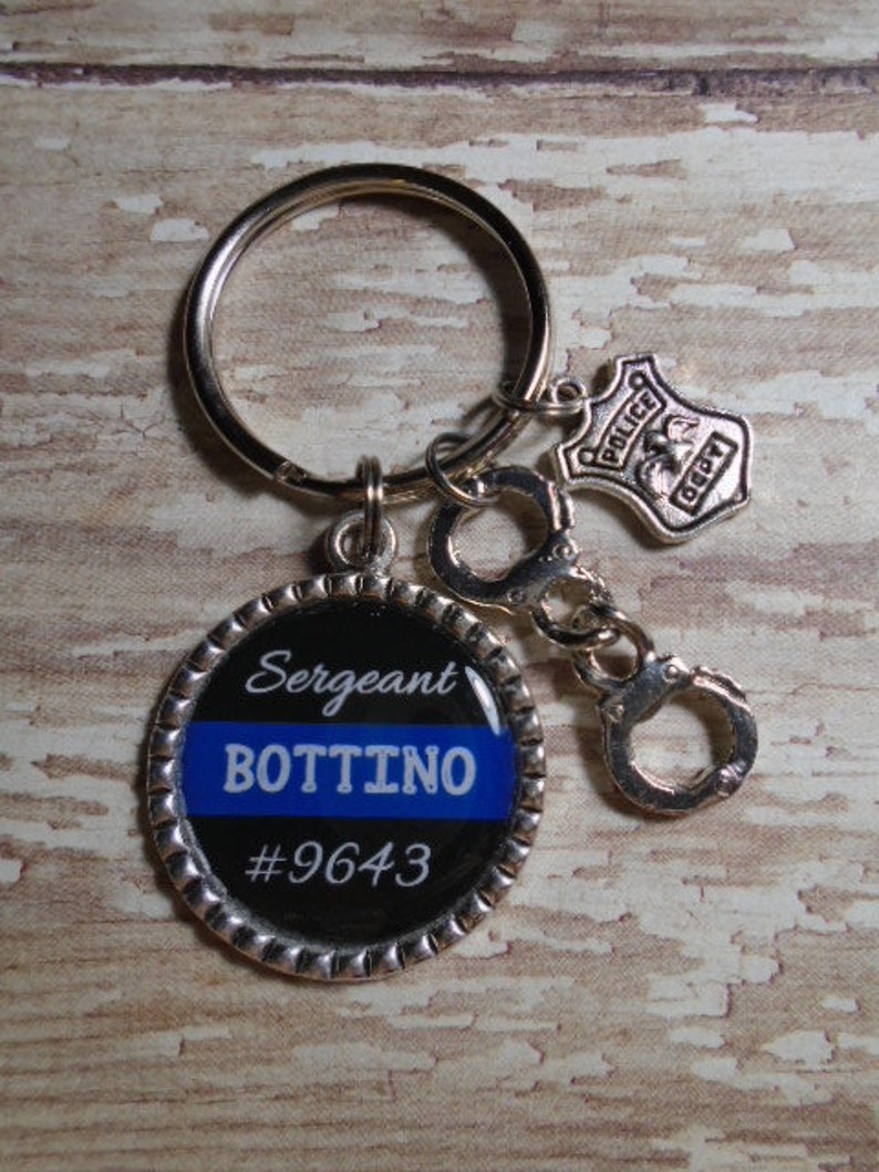 Personalized Police Officer Keychain With Charms | Etsy