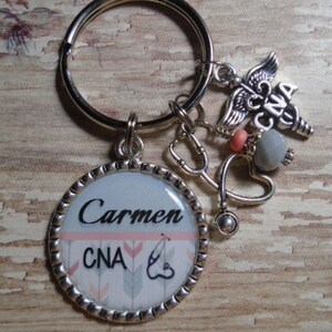 Personalized Nurse CNA RN LPN Key Chain With Charms - Etsy