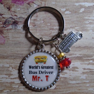 Personalized Bus Driver Key Chain With Charms - Etsy