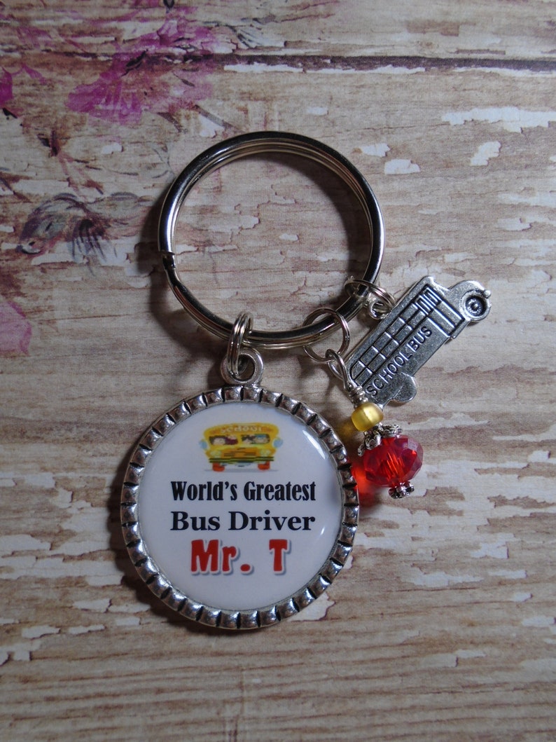 Personalized Bus Driver Key Chain With Charms | Etsy