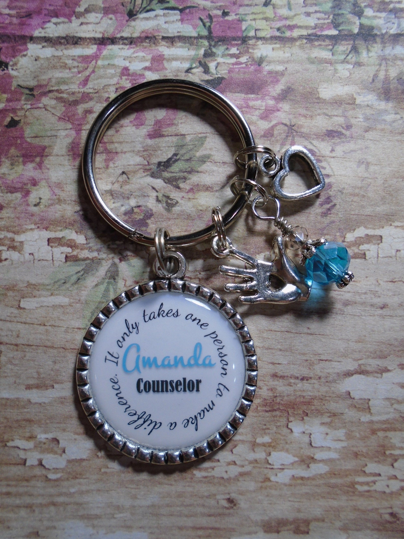Counselor Personalized Key Chain With Charms - Etsy