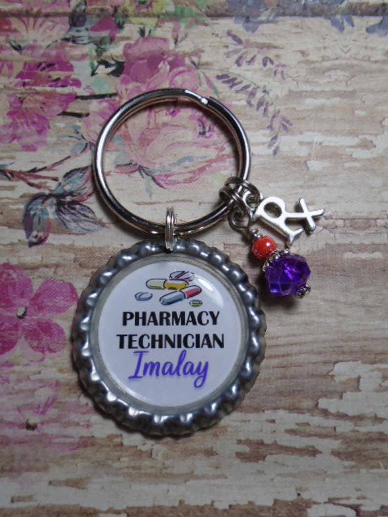 Personalized Pharmacy Technician key chain with charms | Etsy