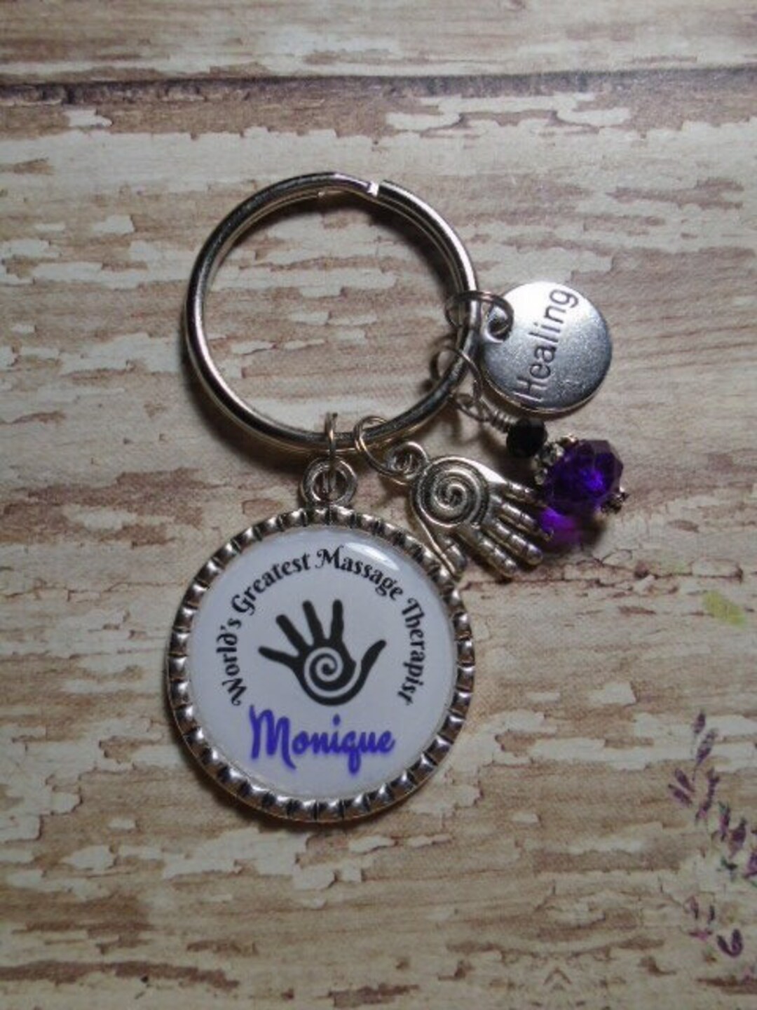 Personalized World's Greatest Massage Therapist Key Chain With Charms ...