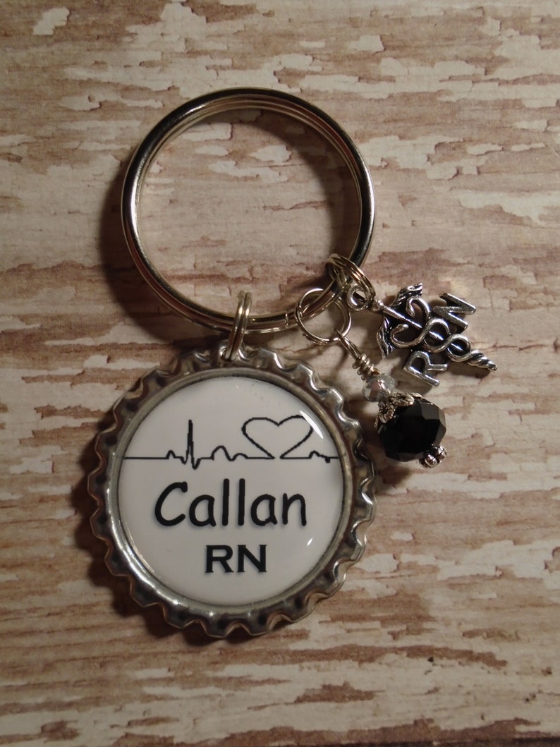 Personalized Nurse key chain with charms | Etsy