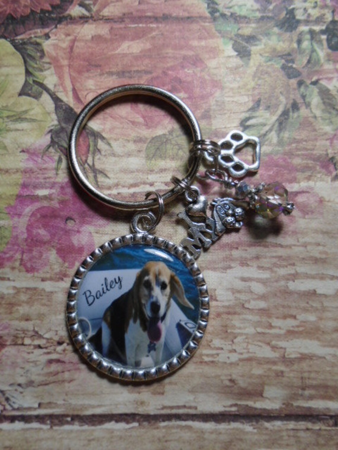 Photo Pet Dog/cat Key Chain With Charms - Etsy