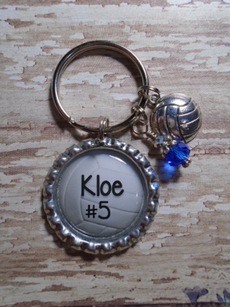 Personalized Volleyball Key Chain With Charms - Etsy