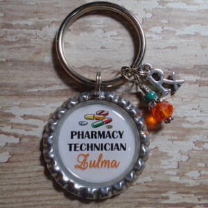 Personalized Pharmacy Technician Key Chain With Charms - Etsy
