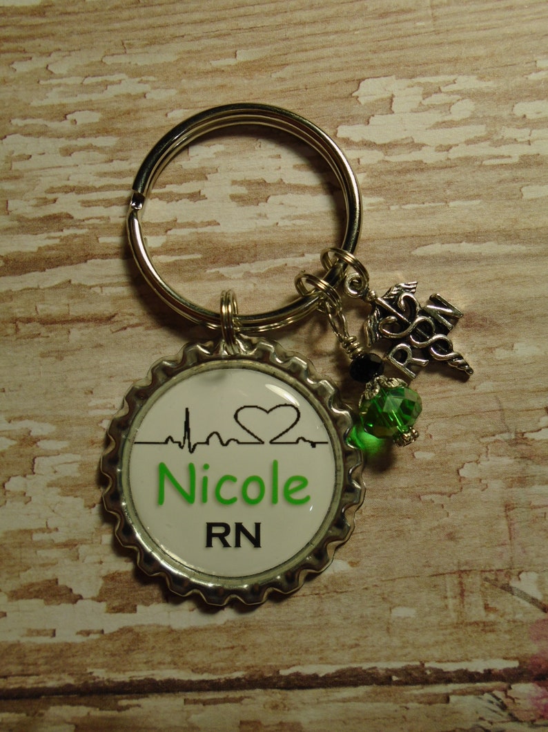 Personalized Nurse key chain with charms | Etsy