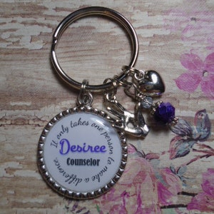 Counselor Personalized Key Chain With Charms - Etsy