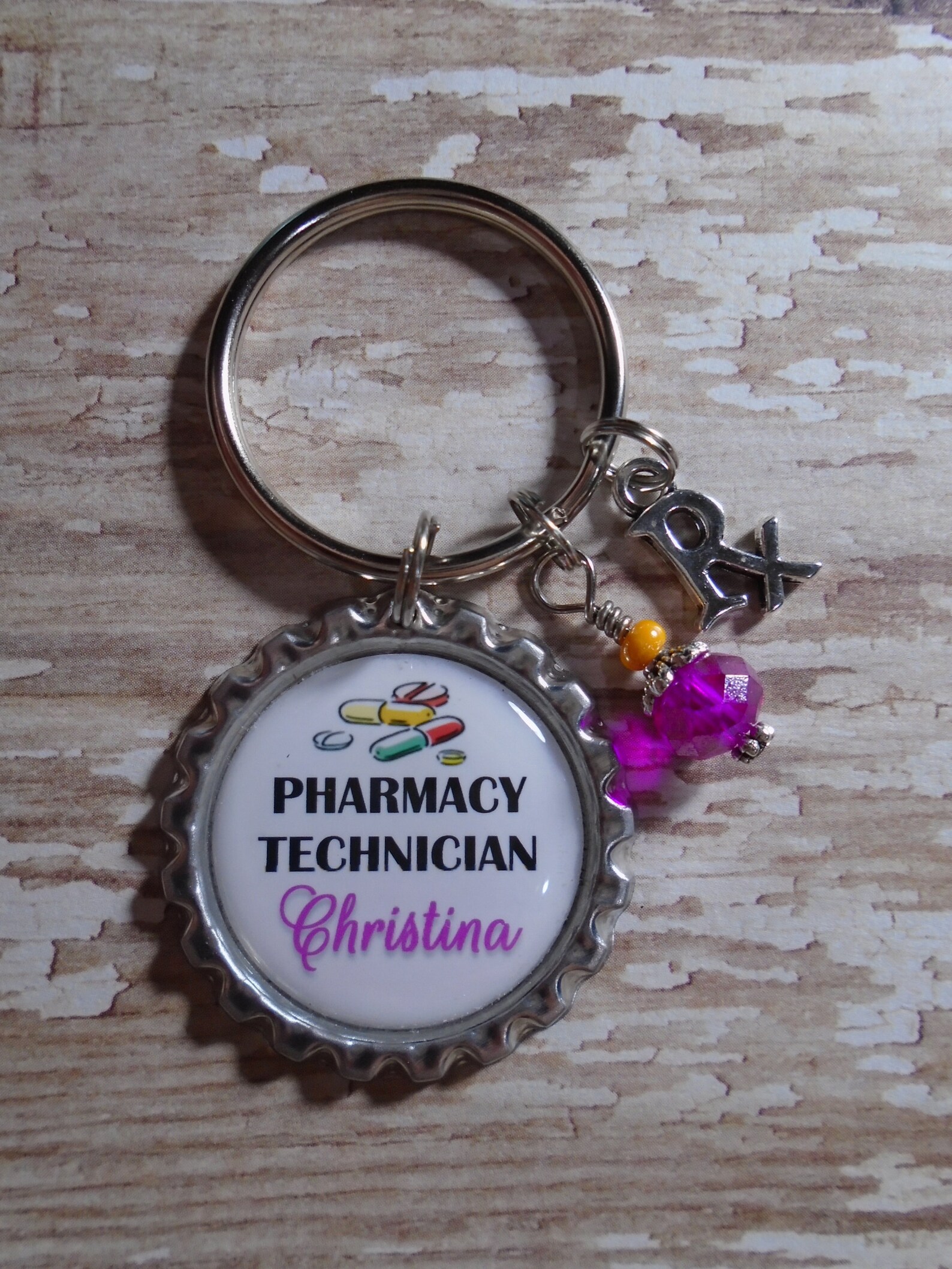 Personalized Pharmacy Technician Key Chain With Charms - Etsy