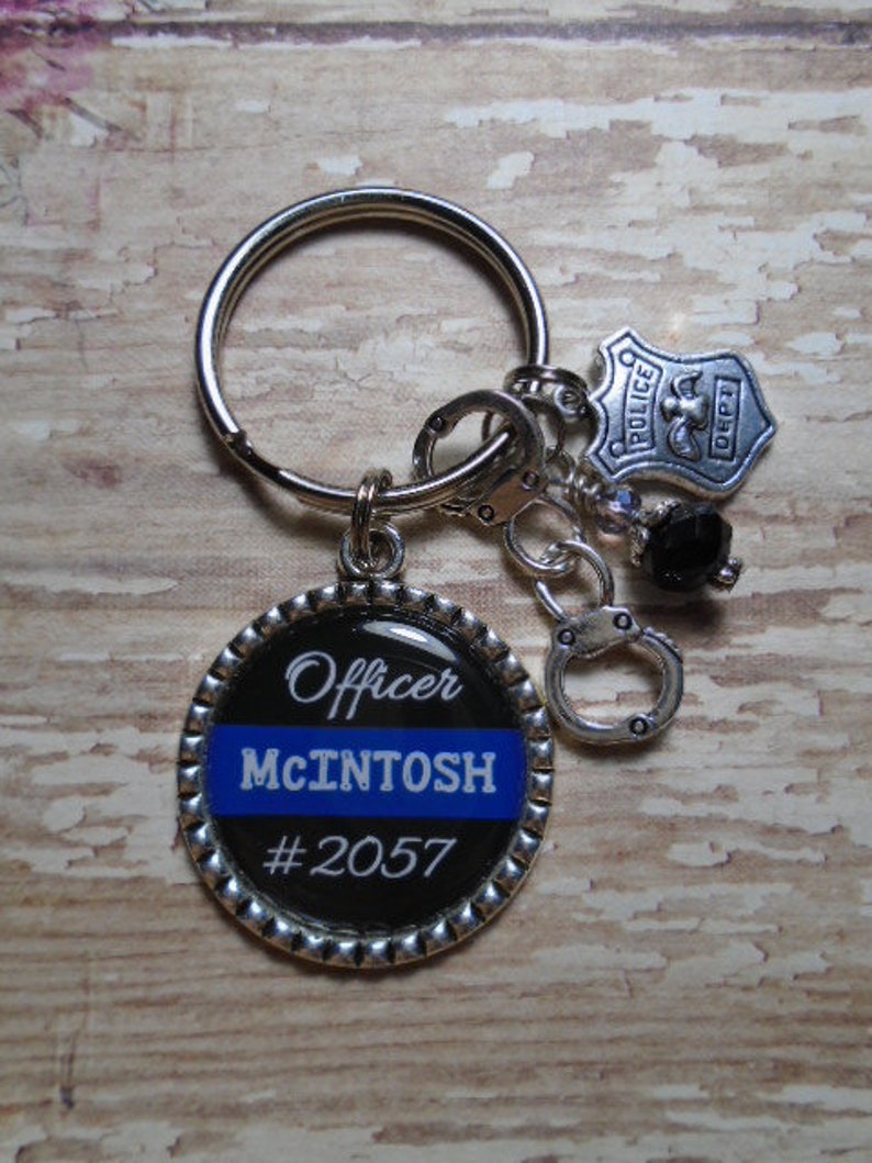 Personalized Police Officer Keychain With Charms - Etsy