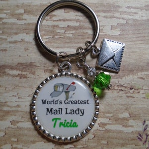 Personalized World's Greatest Mail Man/mail Lady Key Chain With Charms ...