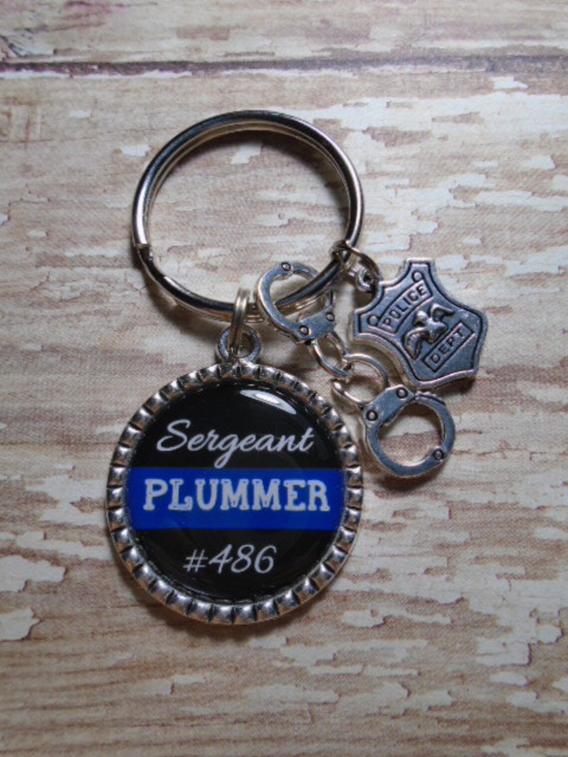 Personalized Police Officer Keychain With Charms | Etsy