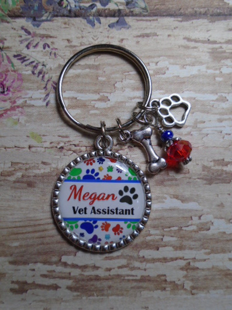 Personalized Vet Assistant/tech Key Chain With Charms | Etsy