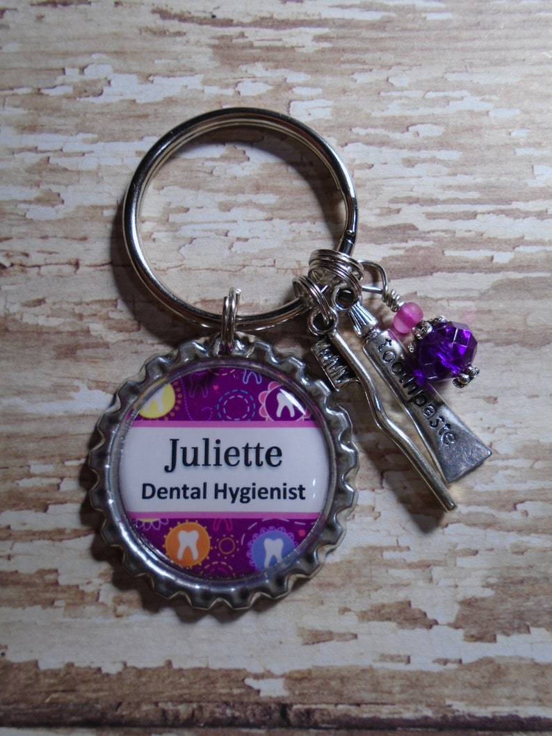 Personalized Dental Assistant Key Chain With Charms | Etsy
