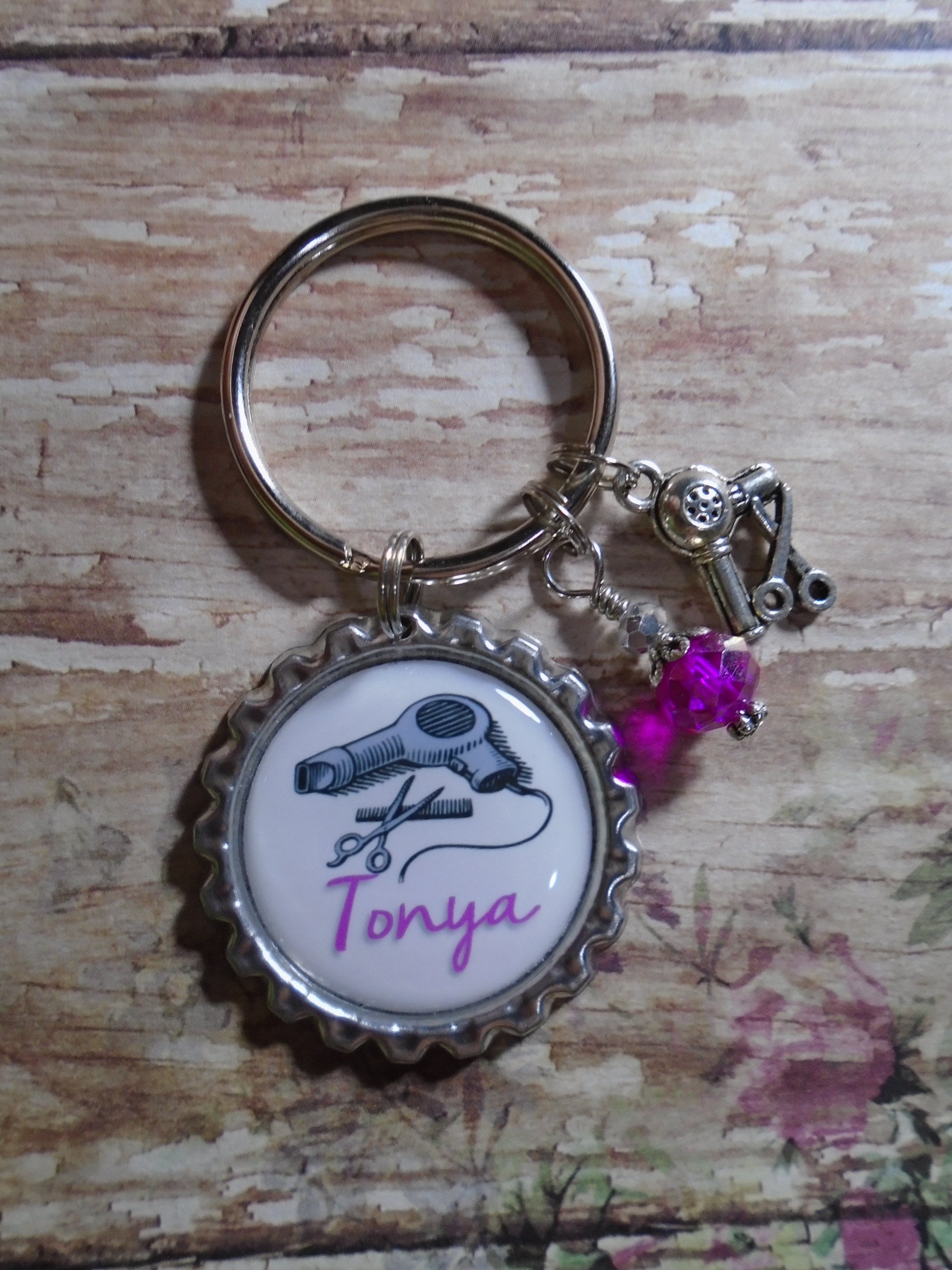 Personalized Hair Stylist Key Chain With Charms - Etsy