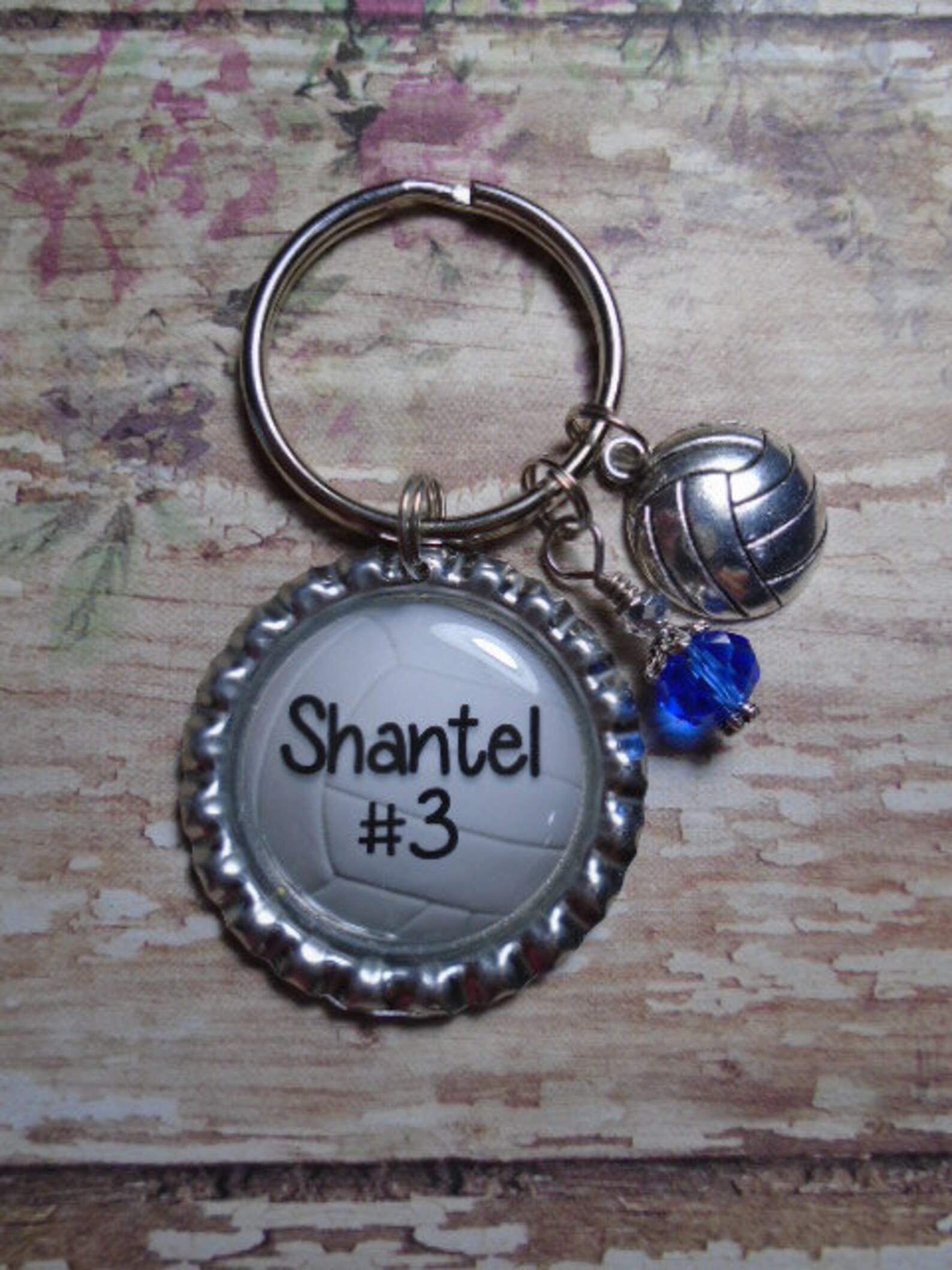 Personalized Volleyball Key Chain With Charms - Etsy