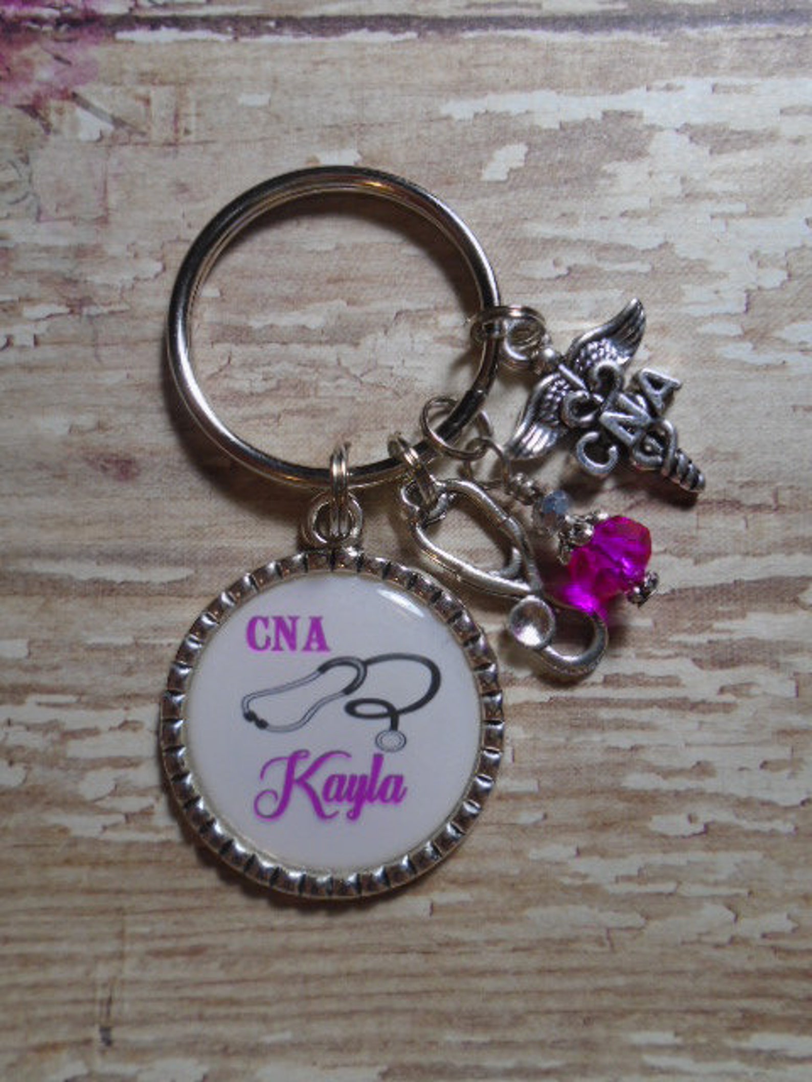 Personalized Nurse RN LPN CNA Key Chain With Charms - Etsy
