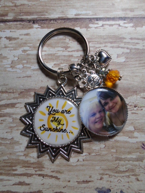You are my sunshine double key chain with charms | Etsy