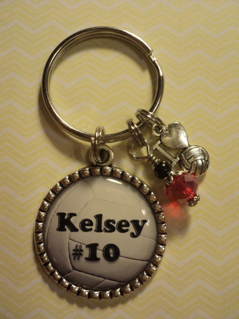 Personalized Volleyball Key Chain With Charms - Etsy