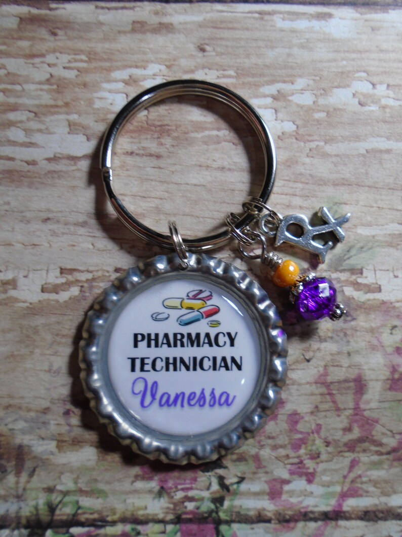 Personalized Pharmacy Technician Key Chain With Charms - Etsy