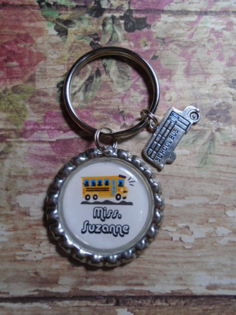 Personalized Bus Driver key chain with charm | Etsy